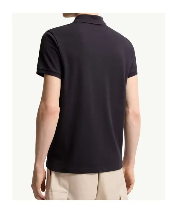 Moncler Logo Patch Short-sleeved Polo Shirt - Dark Blue