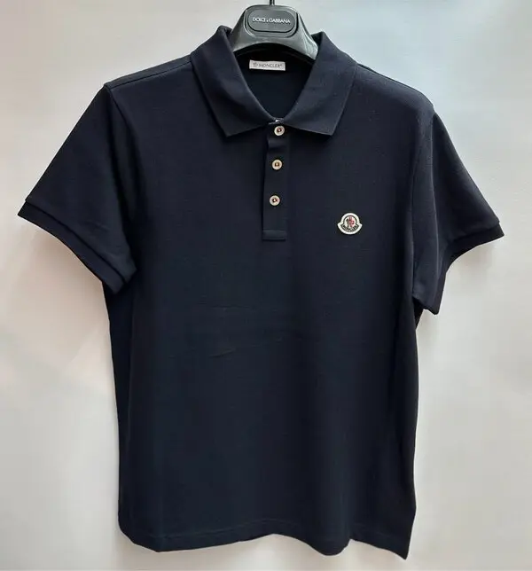 Moncler Logo Patch Short-sleeved Polo Shirt - Dark Blue