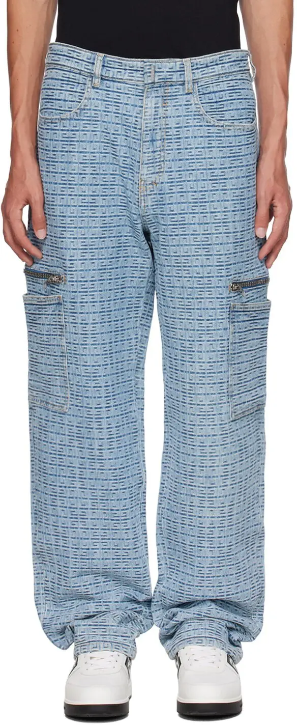 Givenchy 4g Logo Loose Fit Cargo Jeans