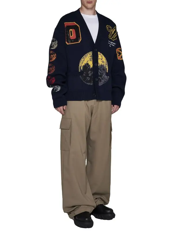 Off-White Moon Phase V-neck Long-sleeved Cardigan