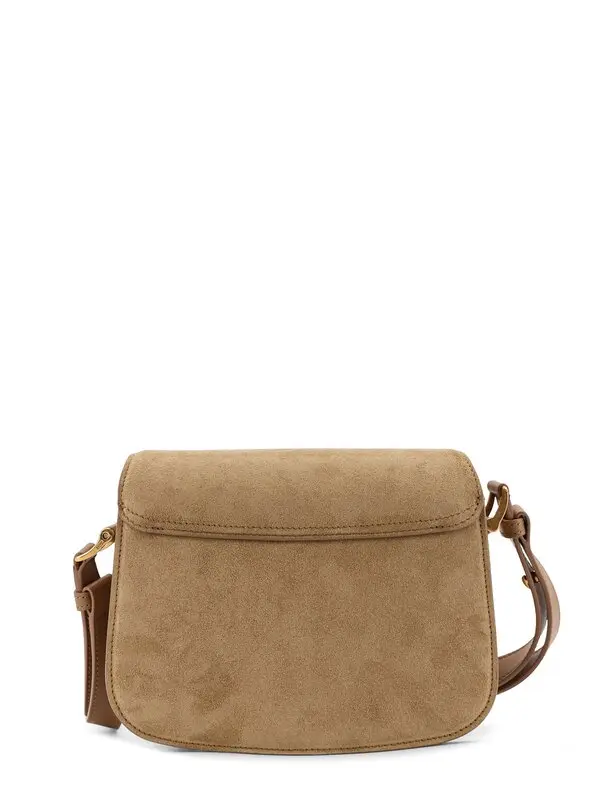 Ami Logo Plaque Shoulder Bag - Brown