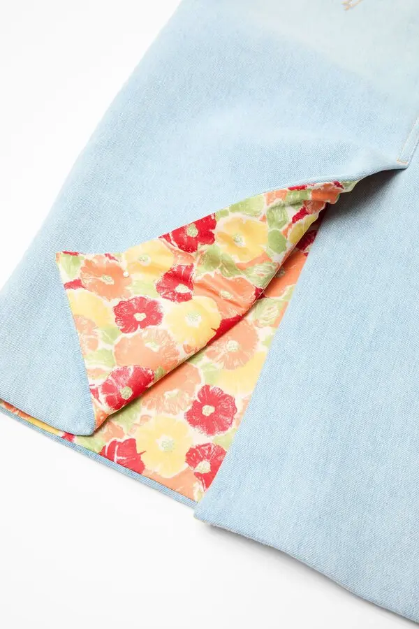 Acne Studios Denim Midi Skirt With Bow Detail