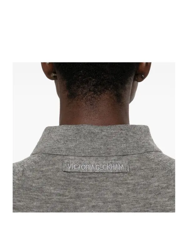 Victoria Beckham Logo Embroidered Polo Top
