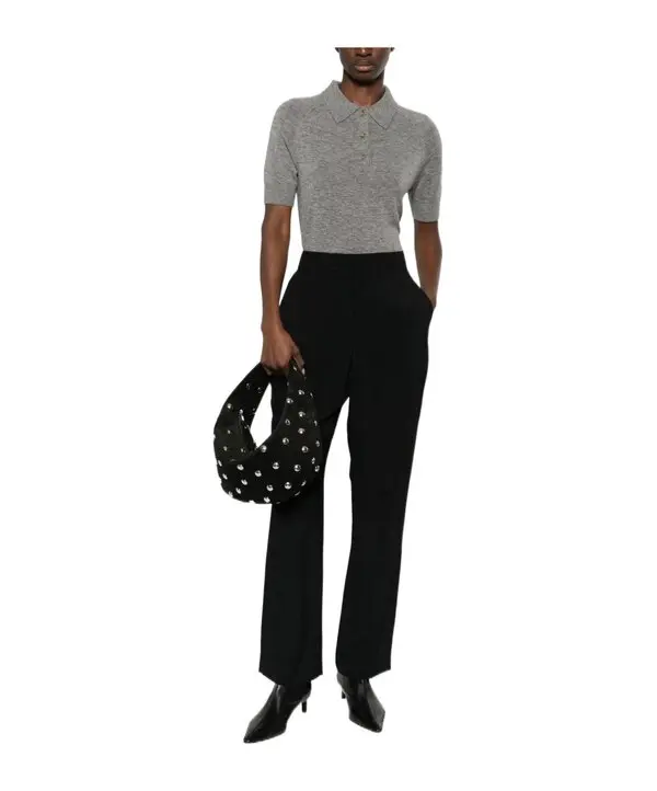 Victoria Beckham Logo Embroidered Polo Top