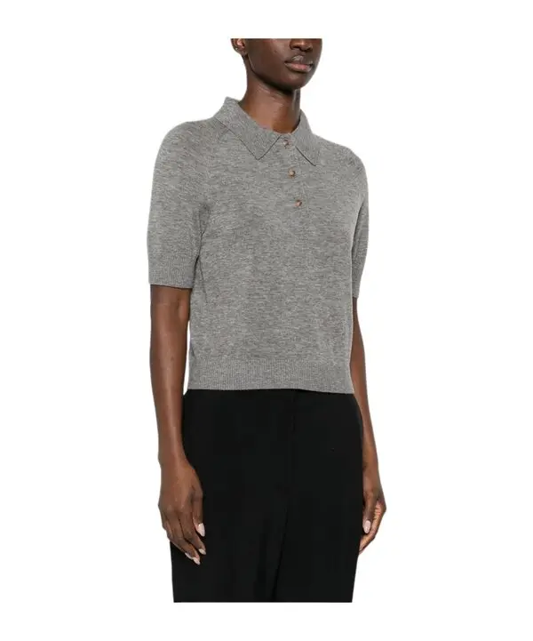 Victoria Beckham Logo Embroidered Polo Top
