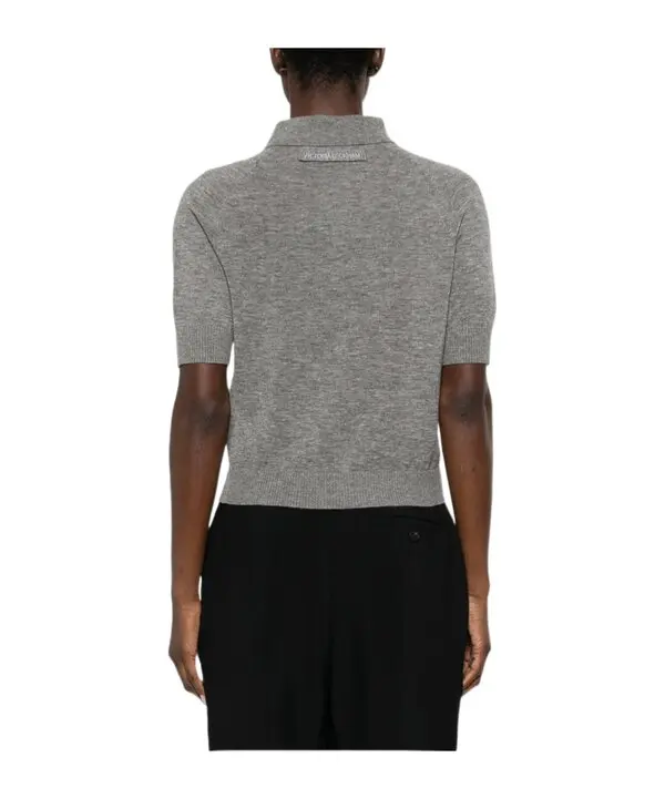 Victoria Beckham Logo Embroidered Polo Top
