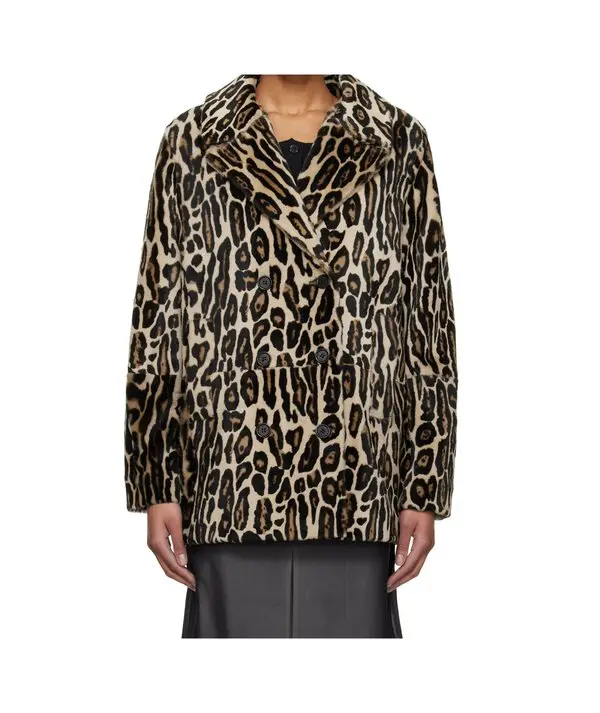 RE/DONE Leopard Shearling Peacoat