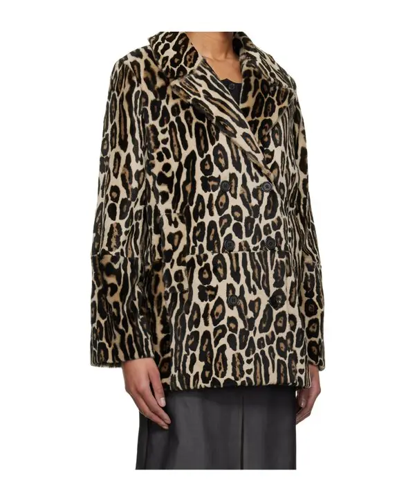 RE/DONE Leopard Shearling Peacoat