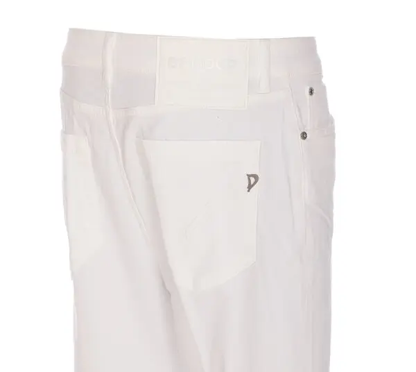 DONDUP Buttoned Straight Leg Trousers - White