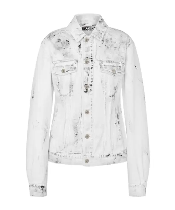 Moschino Denim Jacket With Laurel Crown Patch