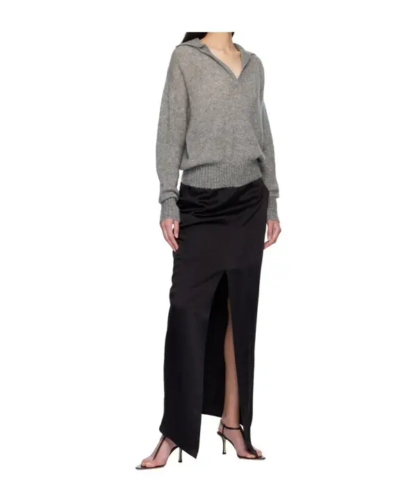 TOM FORD Cashmere Blend Long-sleeved Polo Shirt - Grey