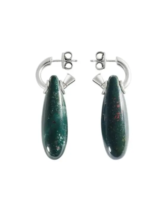 Bottega Veneta Small Oval Drop Earrings - Green