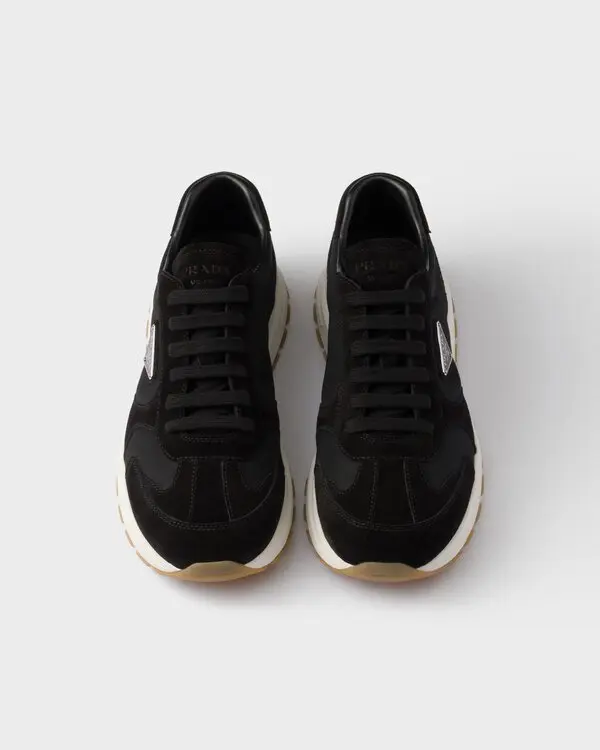 Prada Low Top Lace-up Sneakers - Black