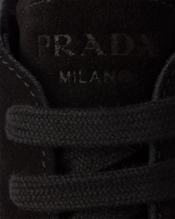 Prada Low Top Lace-up Sneakers - Black