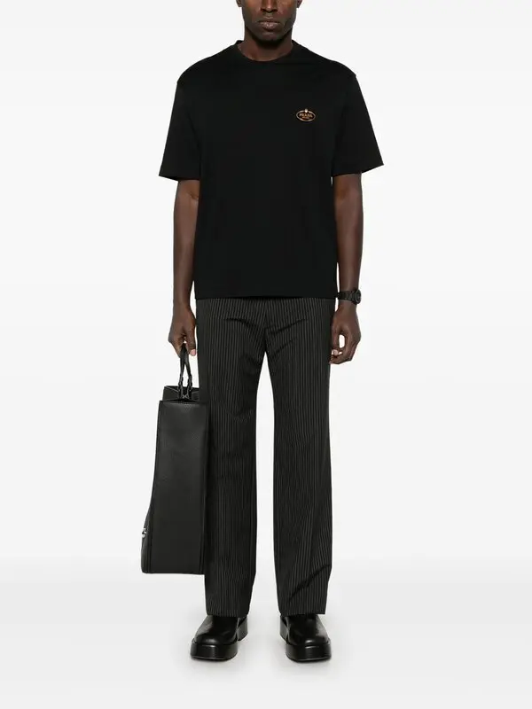 Prada Logo-embroidered Crewneck T-shirt