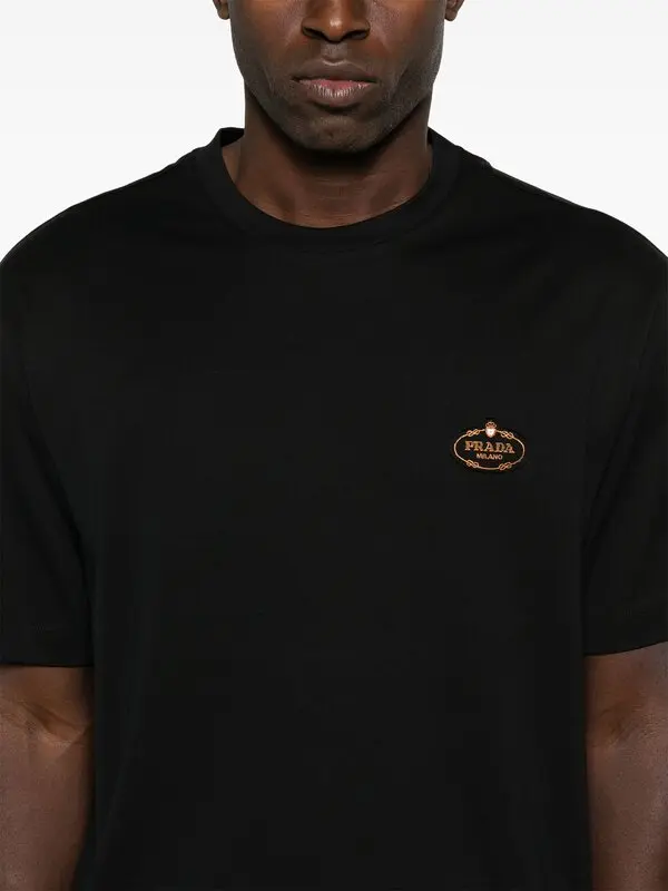 Prada Logo-embroidered Crewneck T-shirt