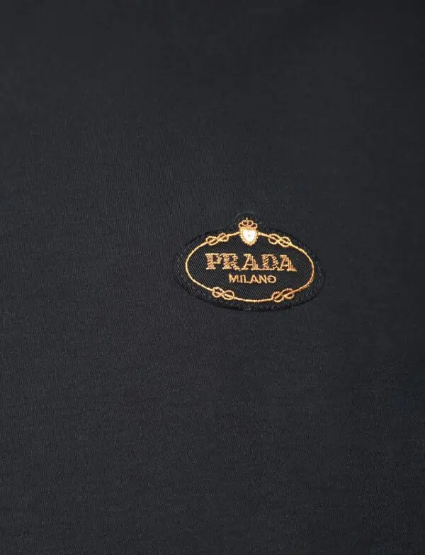 Prada Logo-embroidered Crewneck T-shirt
