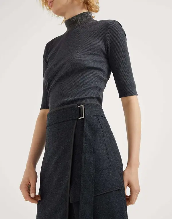 Brunello Cucinelli Wrap Midi Skirt - Medium Gray