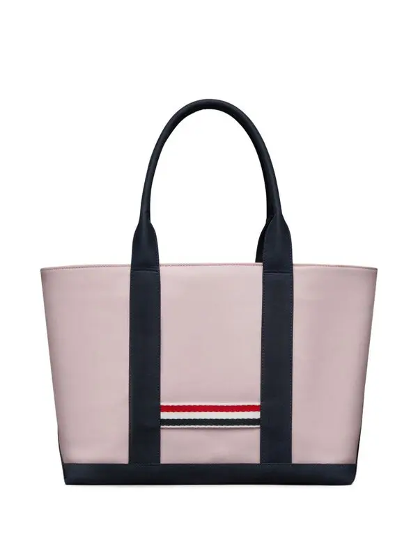 Thom Browne Tote Bag With Tricolor Trim - Light Pink