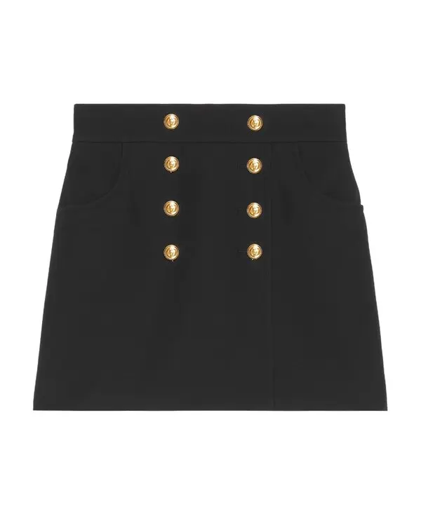 Gucci Logo Engraved Buttons Mini Skirt