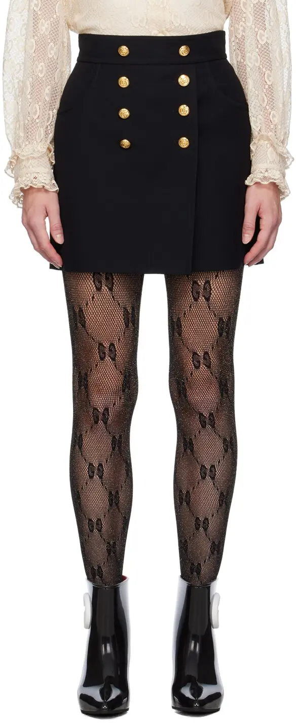 Gucci Logo Engraved Buttons Mini Skirt