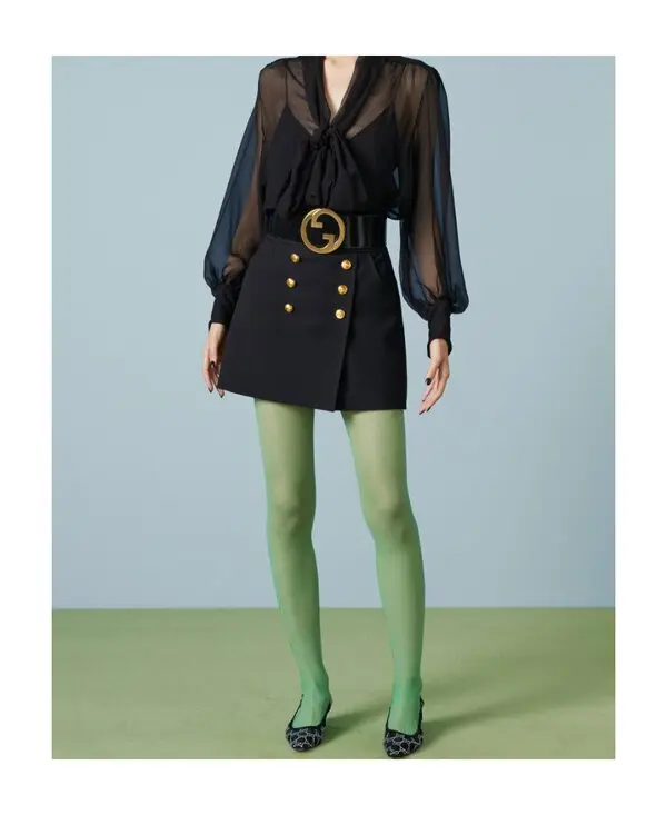 Gucci Logo Engraved Buttons Mini Skirt