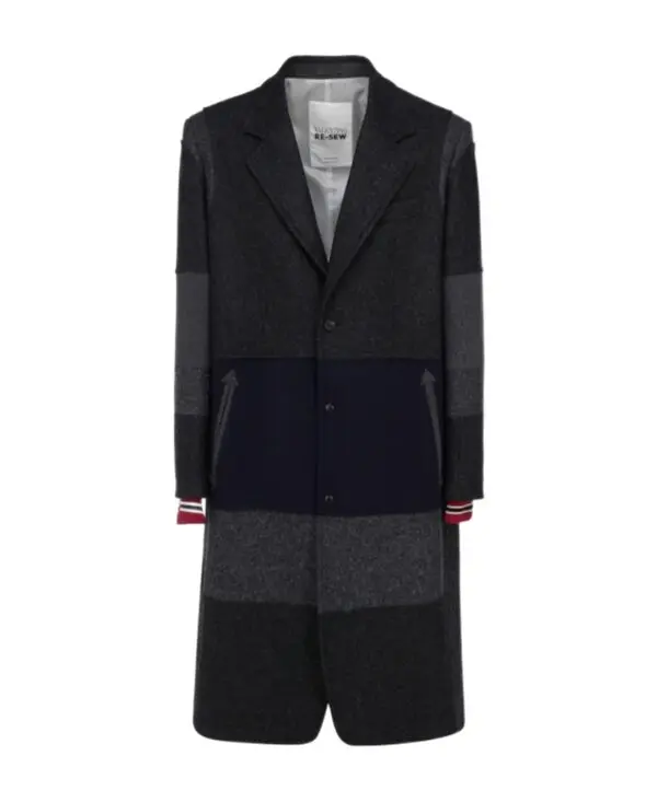 Valentino Garavani Patchwork Single-breasted Coat - Black