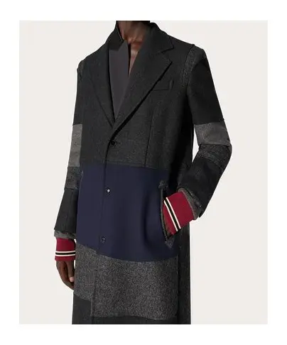 Valentino Garavani Patchwork Single-breasted Coat