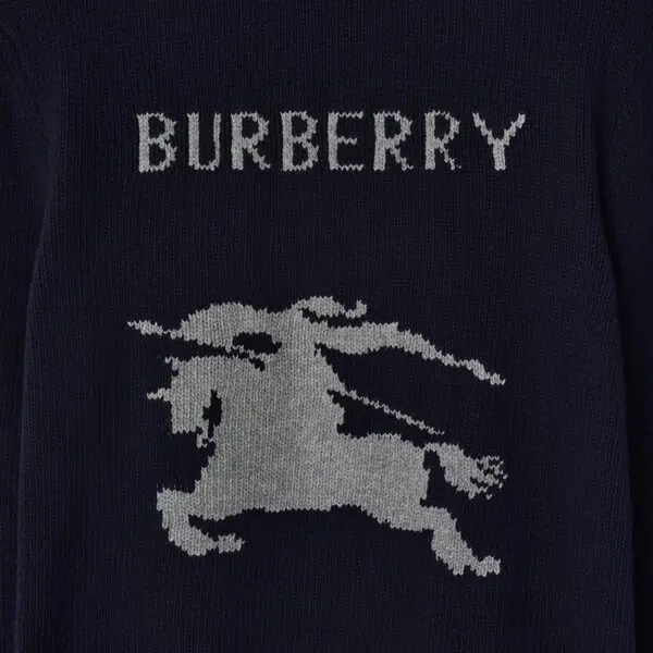 Burberry Logo Detailed Crewneck Jumper - Navy