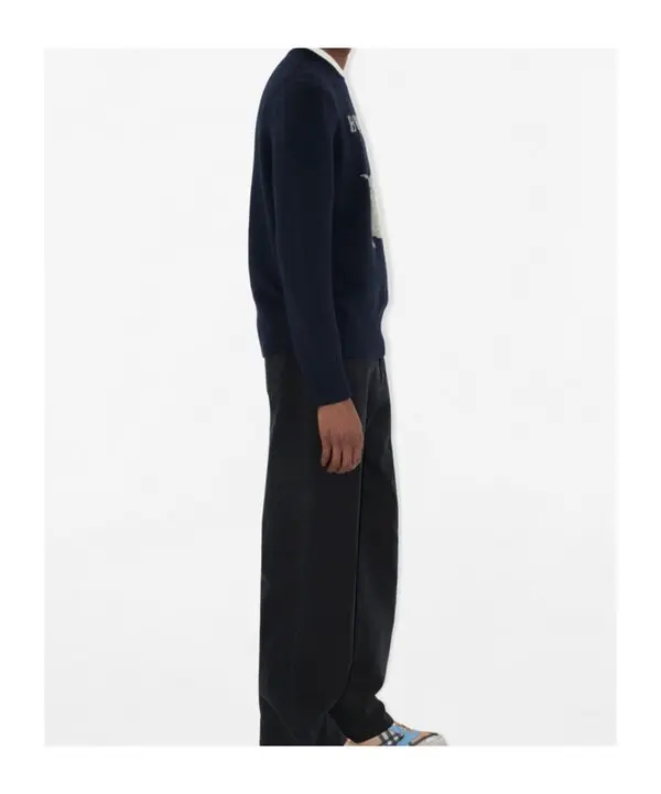 Burberry Logo Detailed Crewneck Jumper - Navy