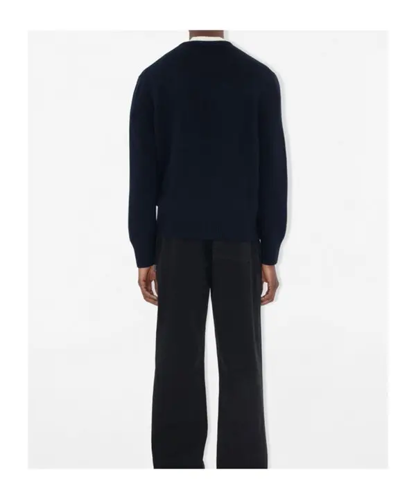 Burberry Logo Detailed Crewneck Jumper - Navy