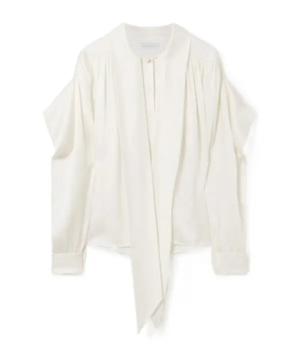 Stella McCartney Tie Neck Long Sleeve Shirt With Shoulder Pads