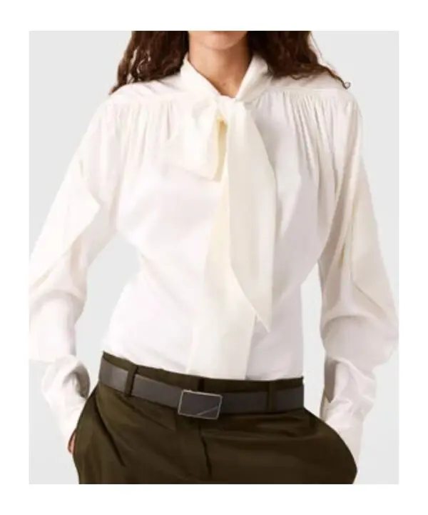 Stella McCartney Tie Neck Long Sleeve Shirt With Shoulder Pads
