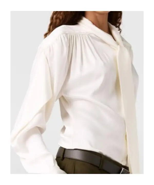 Stella McCartney Tie Neck Long Sleeve Shirt With Shoulder Pads