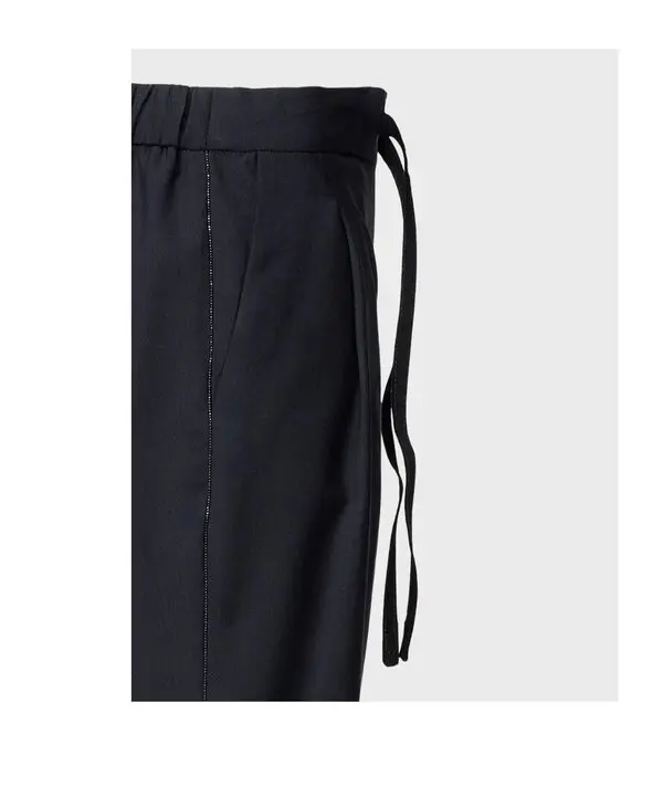 Fabiana Filippi Pleated Tapered Drawstring Trousers - Black