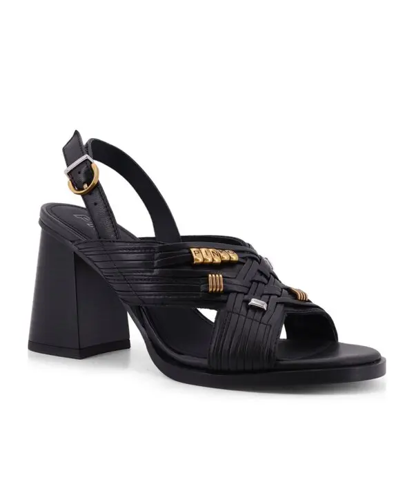 Pinko Woven Detail Heeled Sandals