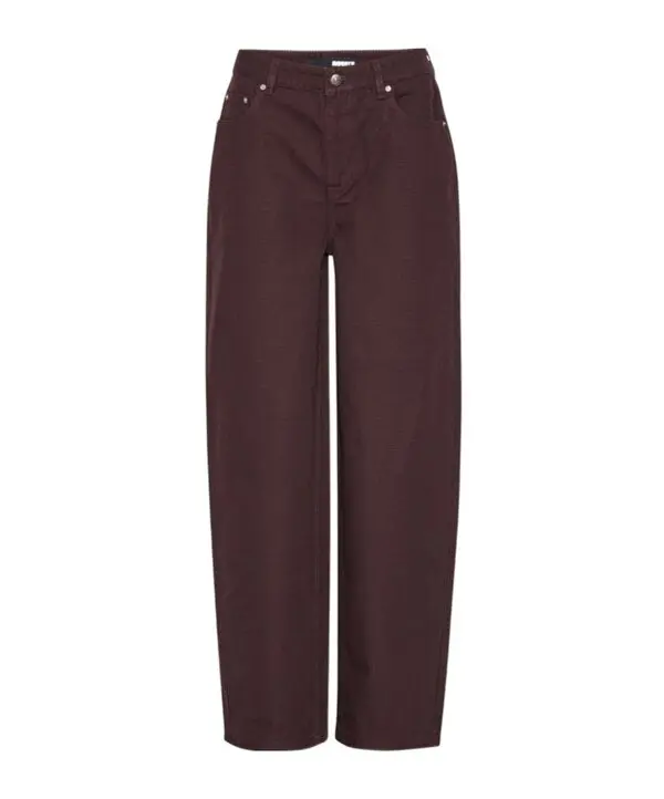 ROTATE BY BIRGER CHRISTENSEN Relaxed Fit Wide Leg Pants - Dark Brown