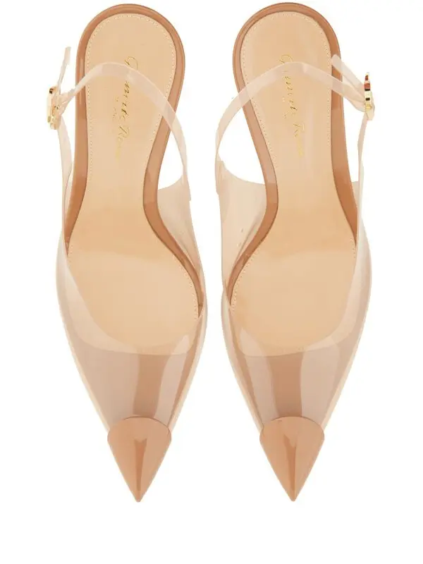 GIANVITO ROSSI Diana Pointed Toe Stiletto Slingback Pumps - Nude