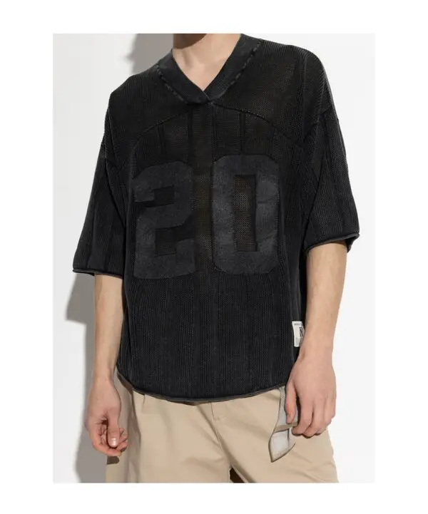 REPRESENT Oversized Number Knitted Sweater - Grey