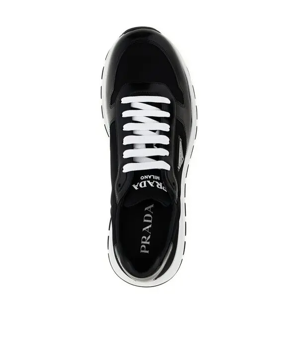 Prada Leather-panelled Lace-up Sneakers