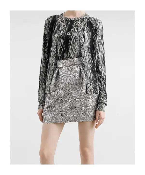 Dolce & Gabbana Fur-print Knit Cardigan