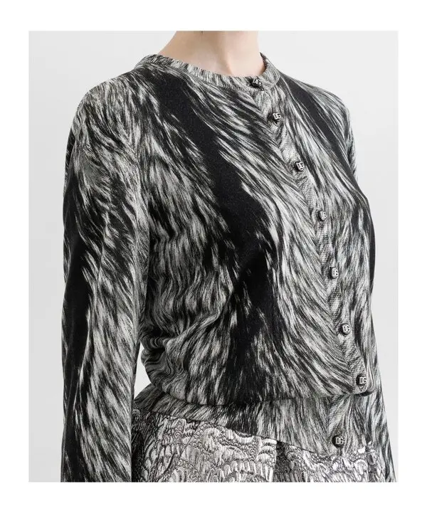Dolce & Gabbana Fur-print Knit Cardigan