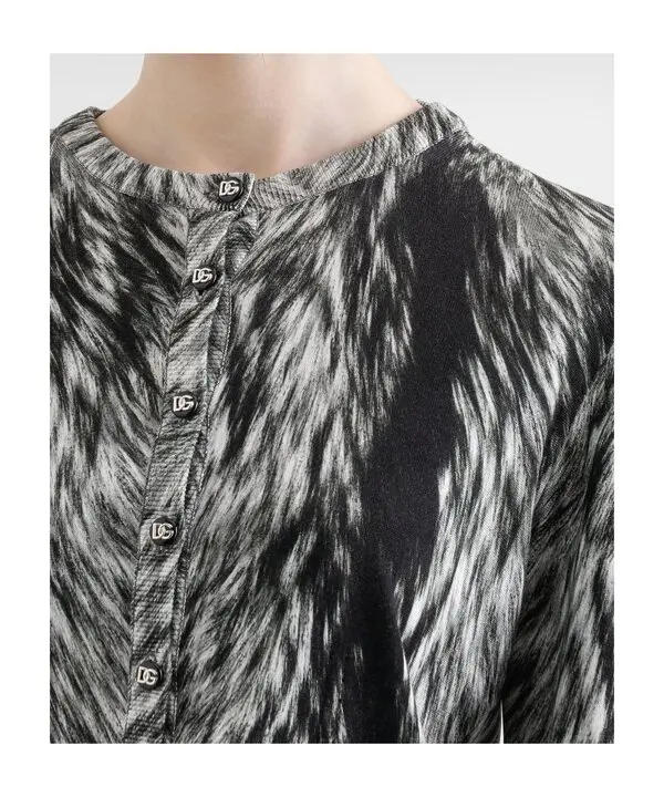 Dolce & Gabbana Fur-print Knit Cardigan