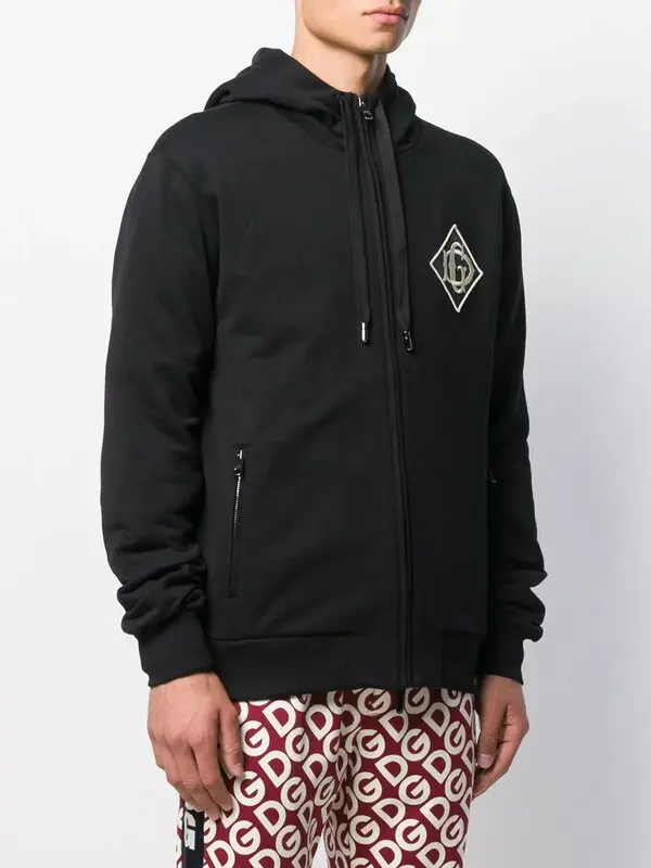 Dolce & Gabbana Embroidered Logo Zip-up Hoodie