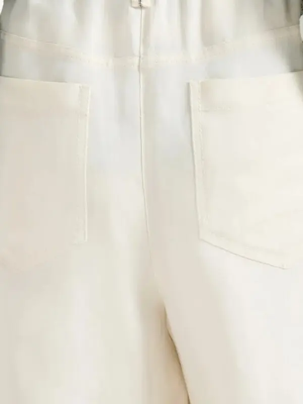 Brunello Cucinelli Elasticated Waist Straight Leg Trousers - Ivory