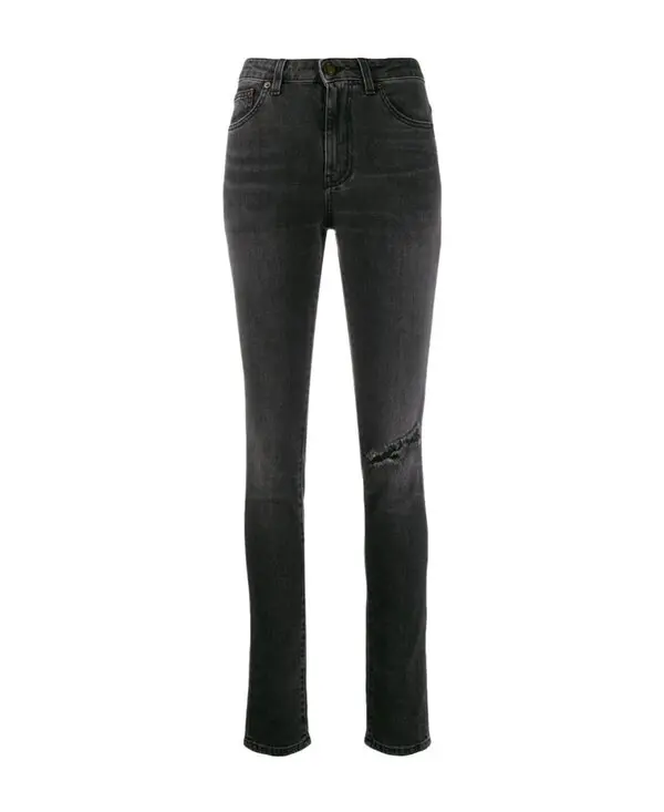 Saint Laurent Classic Skinny Jeans With Knee Detail - Black