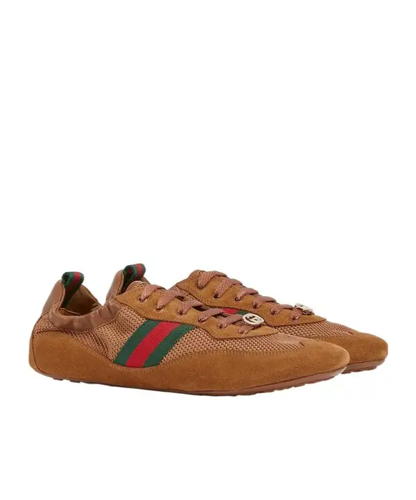 Gucci Shift Lace-up Sneakers - Brown