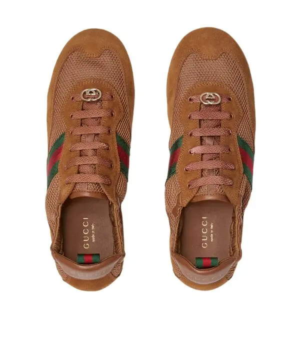Gucci Shift Lace-up Sneakers - Brown