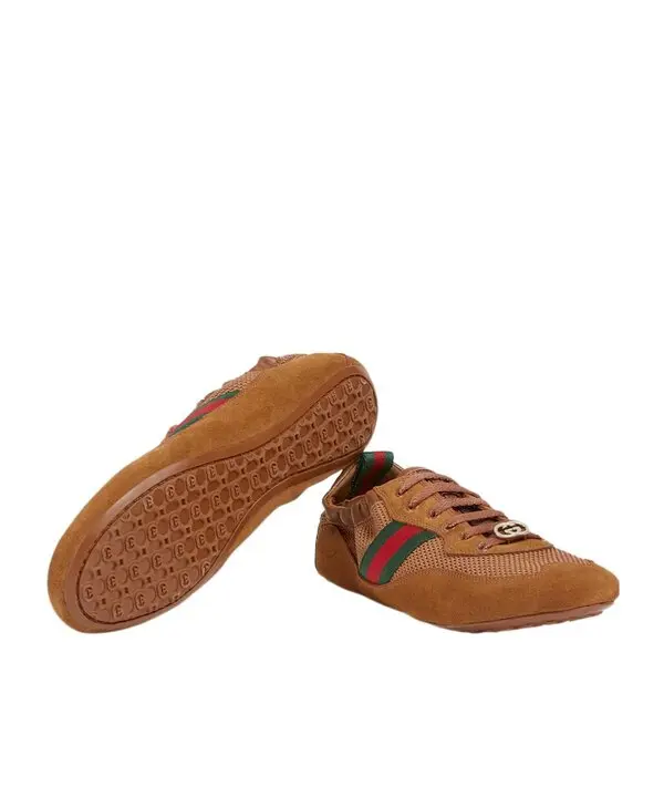 Gucci Shift Lace-up Sneakers - Brown