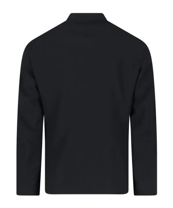 Giorgio Armani Band Collar Long Sleeve Jacket - Black